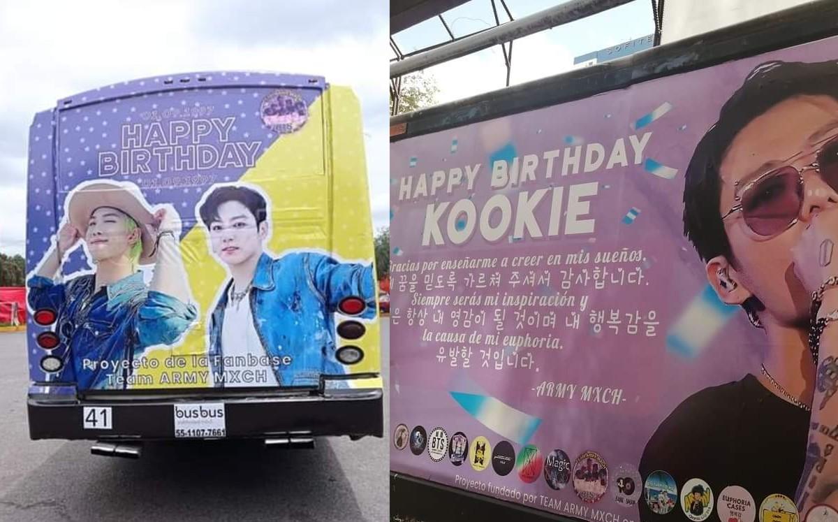 Integrante de BTS cumple años; fans de CdMx tapizan camiones con ...