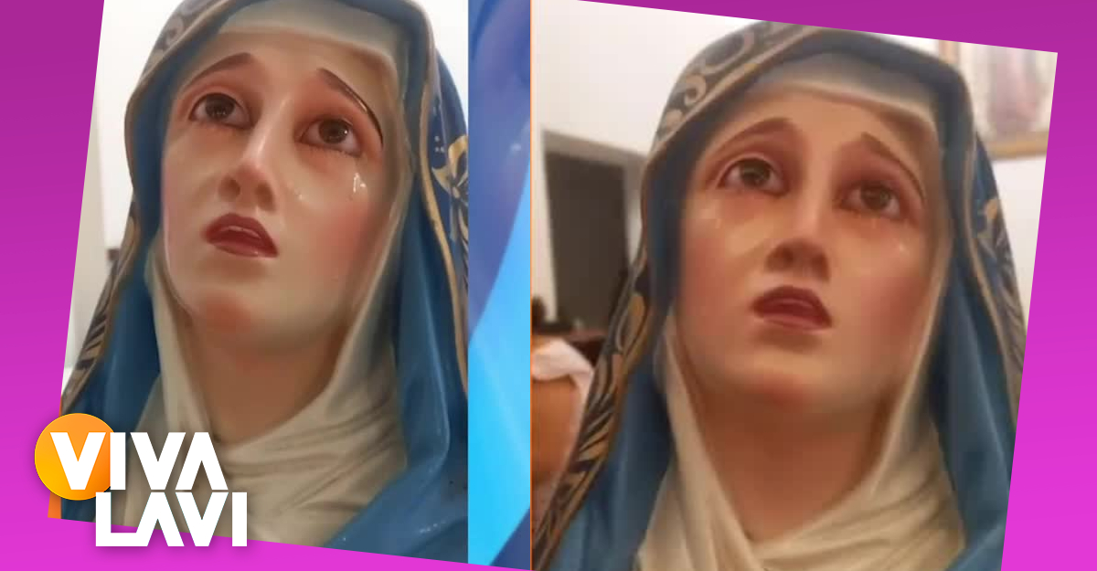Captan imagen de la Virgen de los Dolores llorando