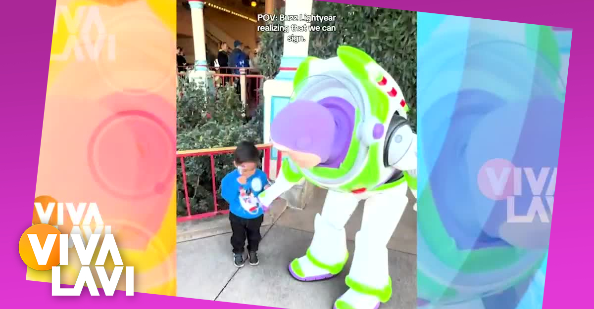 Botarga de Buzz Lightyear habla lenguaje de señas con niño y se hace viral