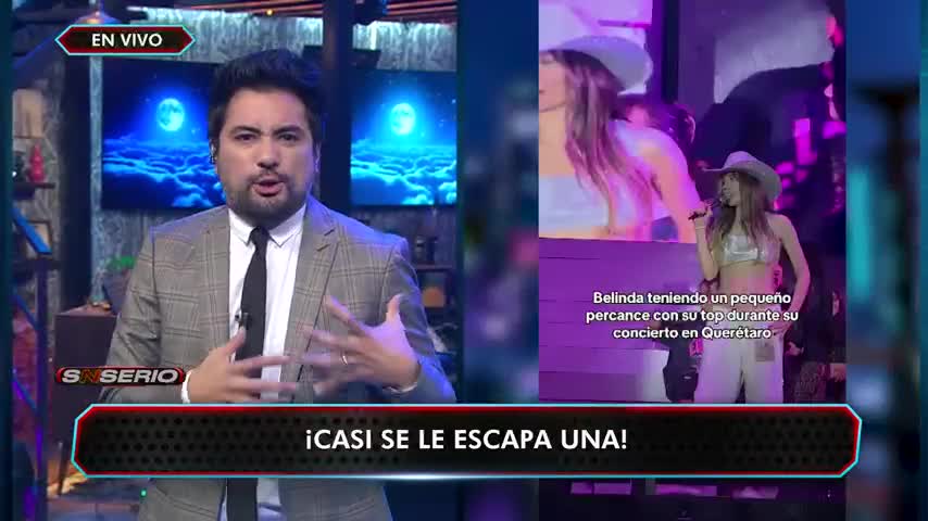 Belinda casi enseña todo en pleno concierto